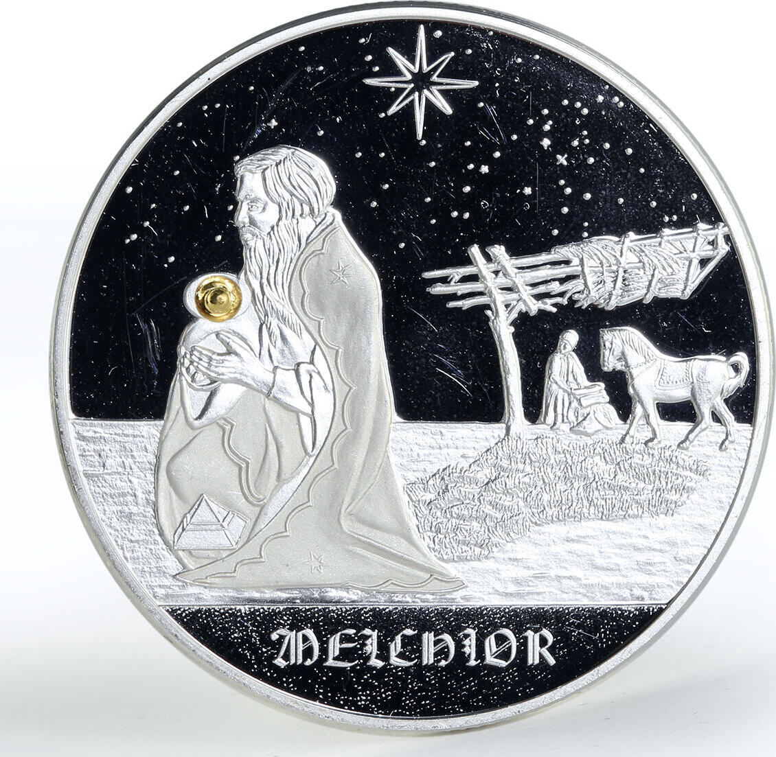 Congo 10 francs Melchior Star crystal proof silver coin 2005 PP | MA-Shops