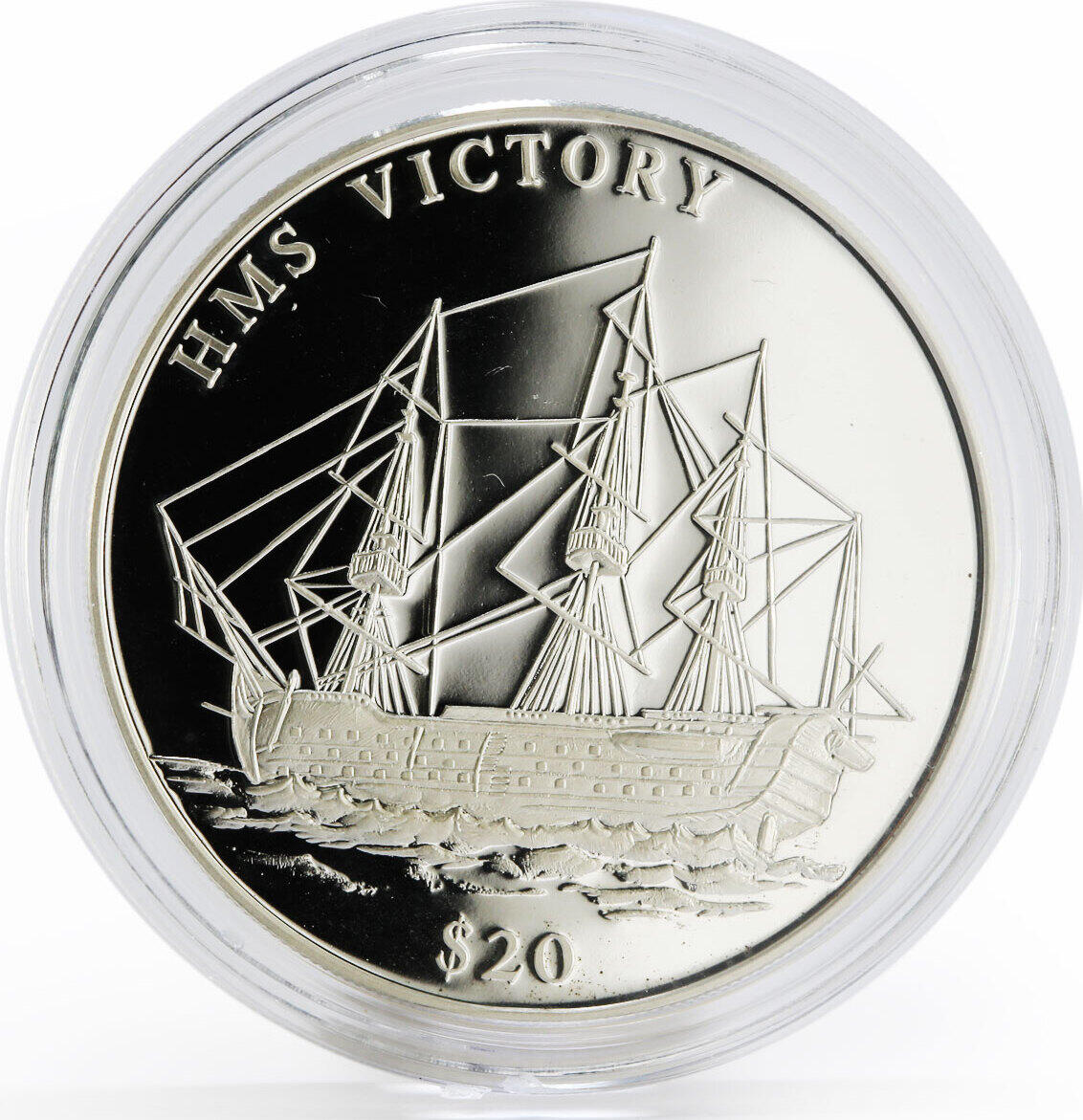 Liberia 20 dollars HMS Victory Ship proof silver coin 2000 PP | MA-Shops