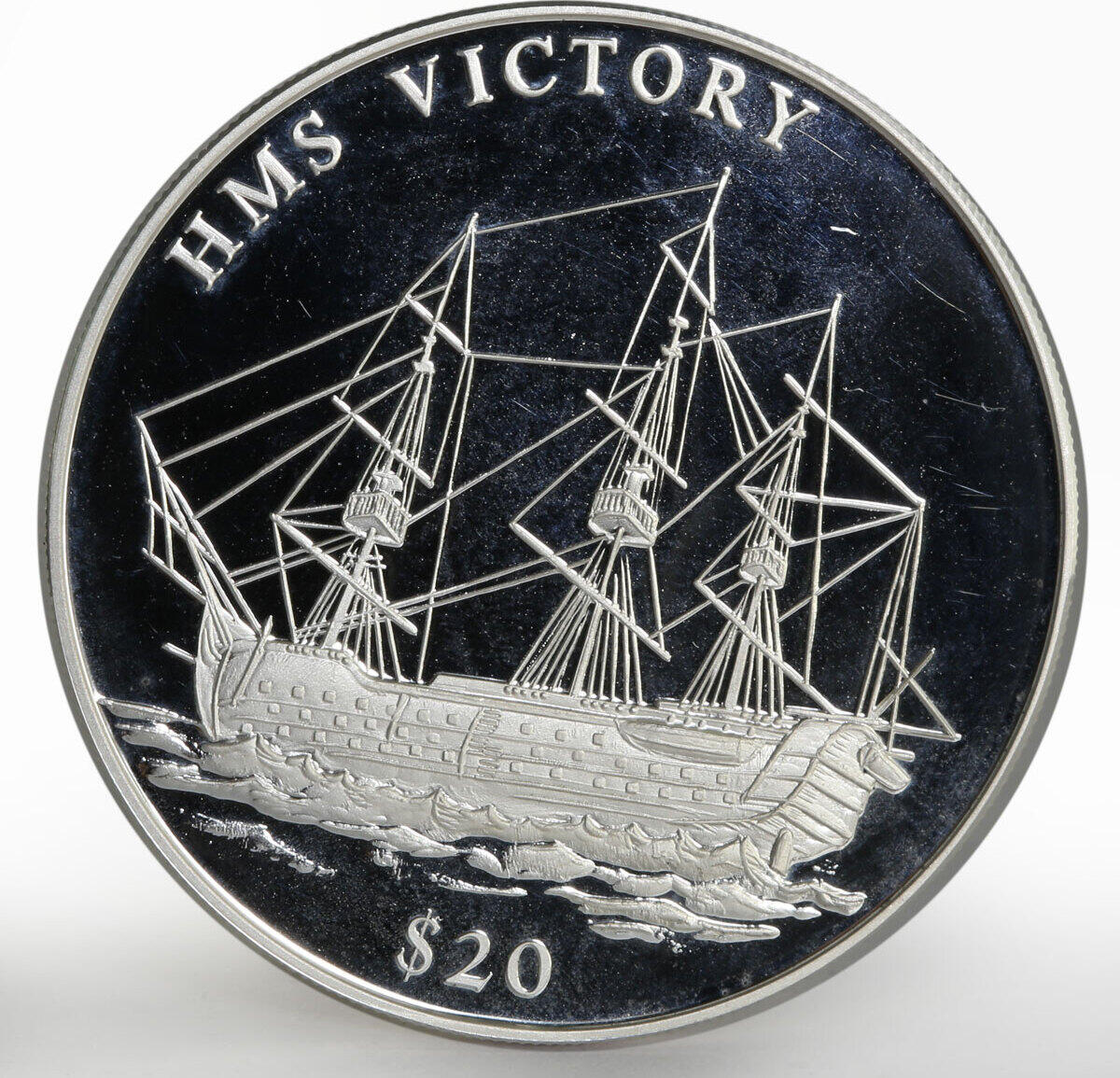 Liberia 20 dollars HMS Victory Ship proof silver coin 2000 PP | MA-Shops