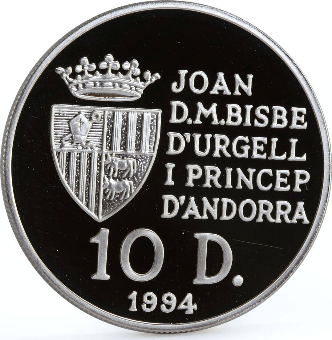 Andorra 10 diners Discovery of the New World Ship Clipper silver coin ...