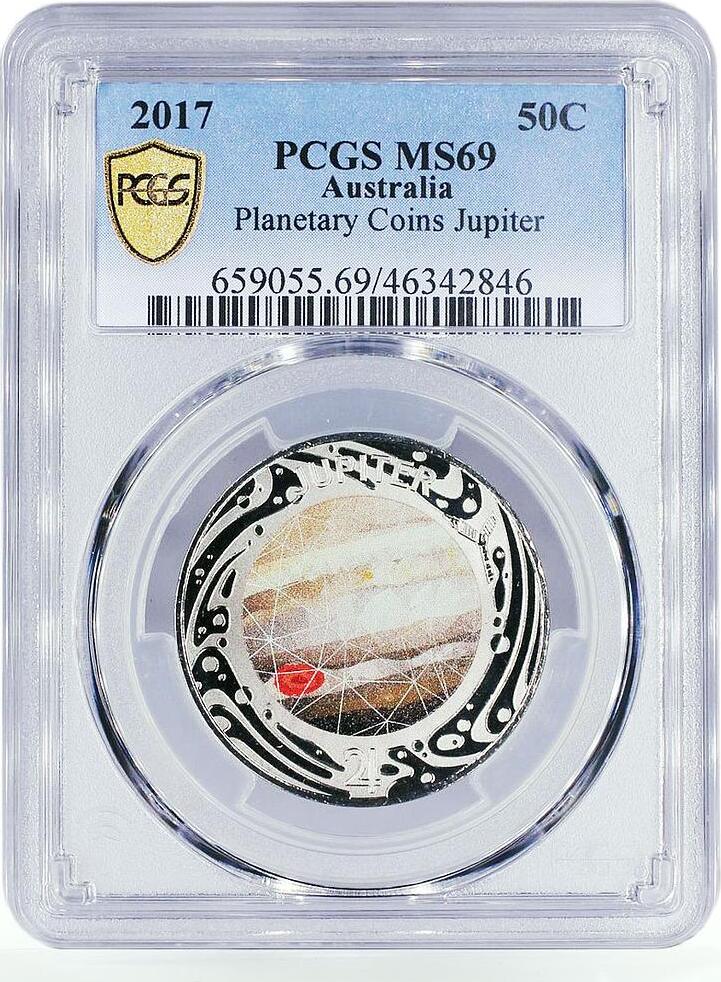 Australia 50 cents Planetary Coin Jupiter Space MS69 PCGS CuNi coin ...