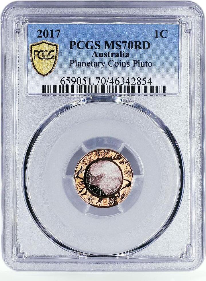 Australia 1 cent Planetary Coin Pluto Space MS70 PCGS copper coin 2017 ...