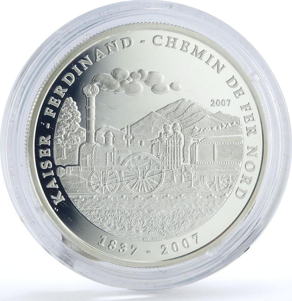 Benin 1000 francs Trains Railways Kaiser Ferdinand Locomotive silver ...