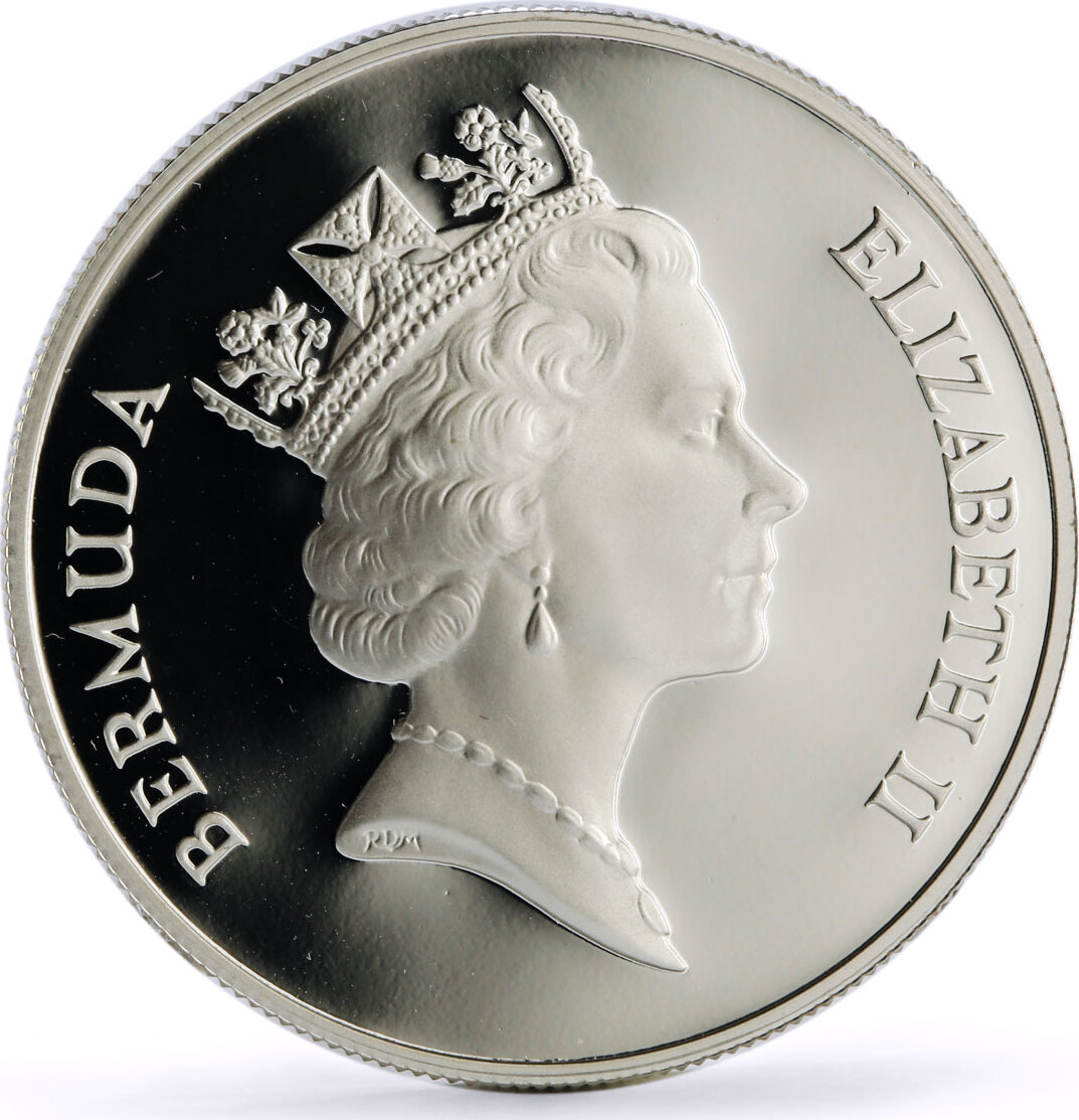 Bermuda 2 dollars Marine Life Lightbourn's Fisinus Seashell KM-88 Ag ...