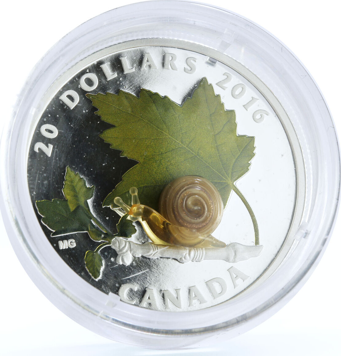 Canada 20 dollars Little Creatures Animals Snail Fauna colored silver ...
