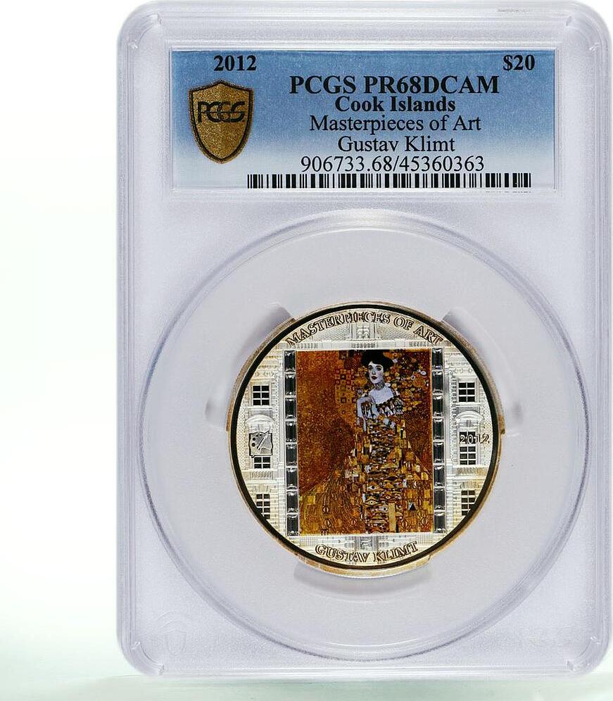 Cook Islands 20 dollars Gustav Klimt Adele Bloch Bauer PR68 PCGS Ag ...