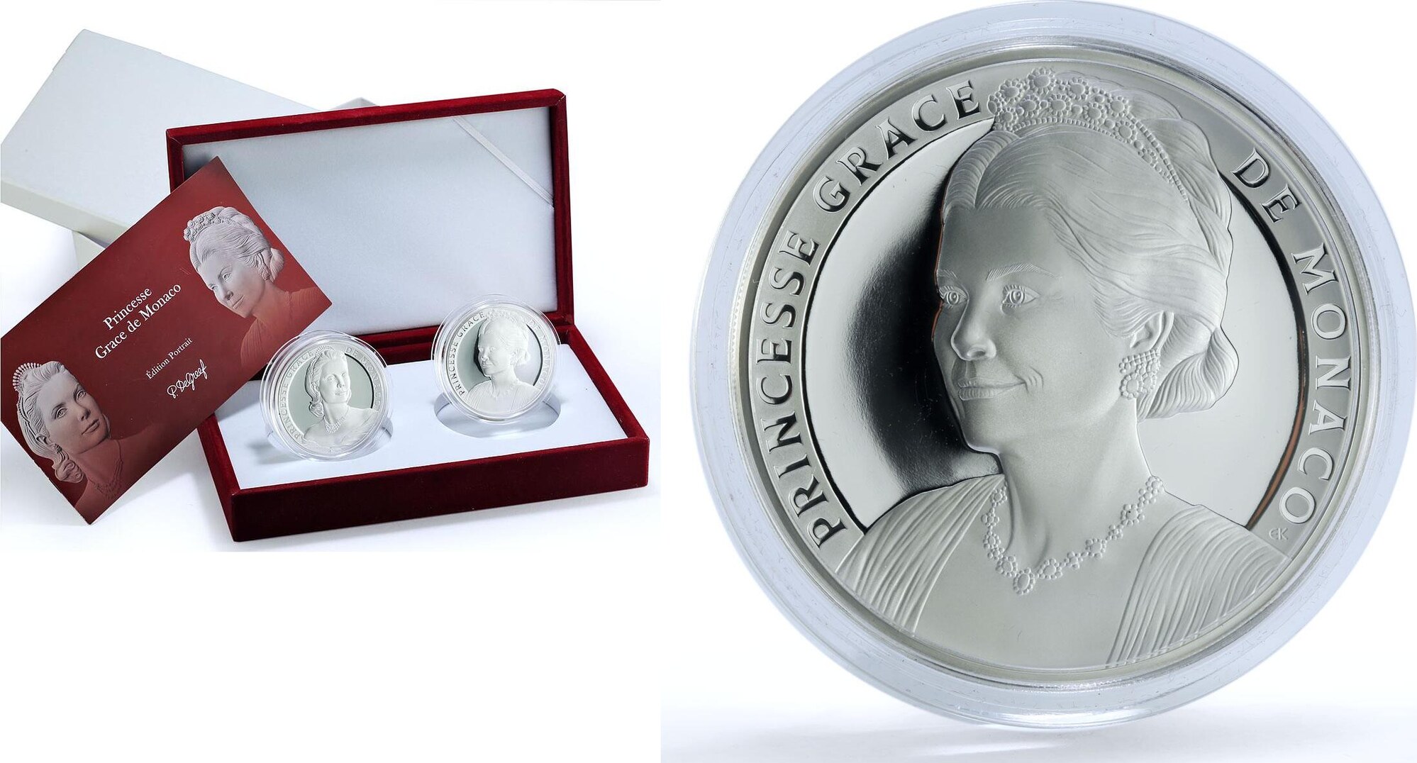 Guinea 1500 francs x 2 Set Princess Grace Monaco 5 oz proof silver ...
