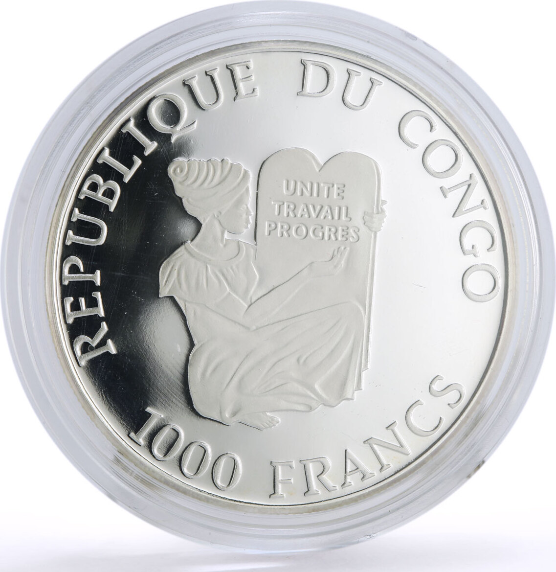 Congo 1000 francs Conservation Wildlife Elephants Fauna proof silver ...