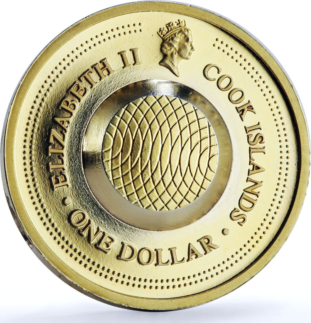Cook Islands 1 dollar Gemstone Zodiac Signs series Scorpio gilded Ag ...