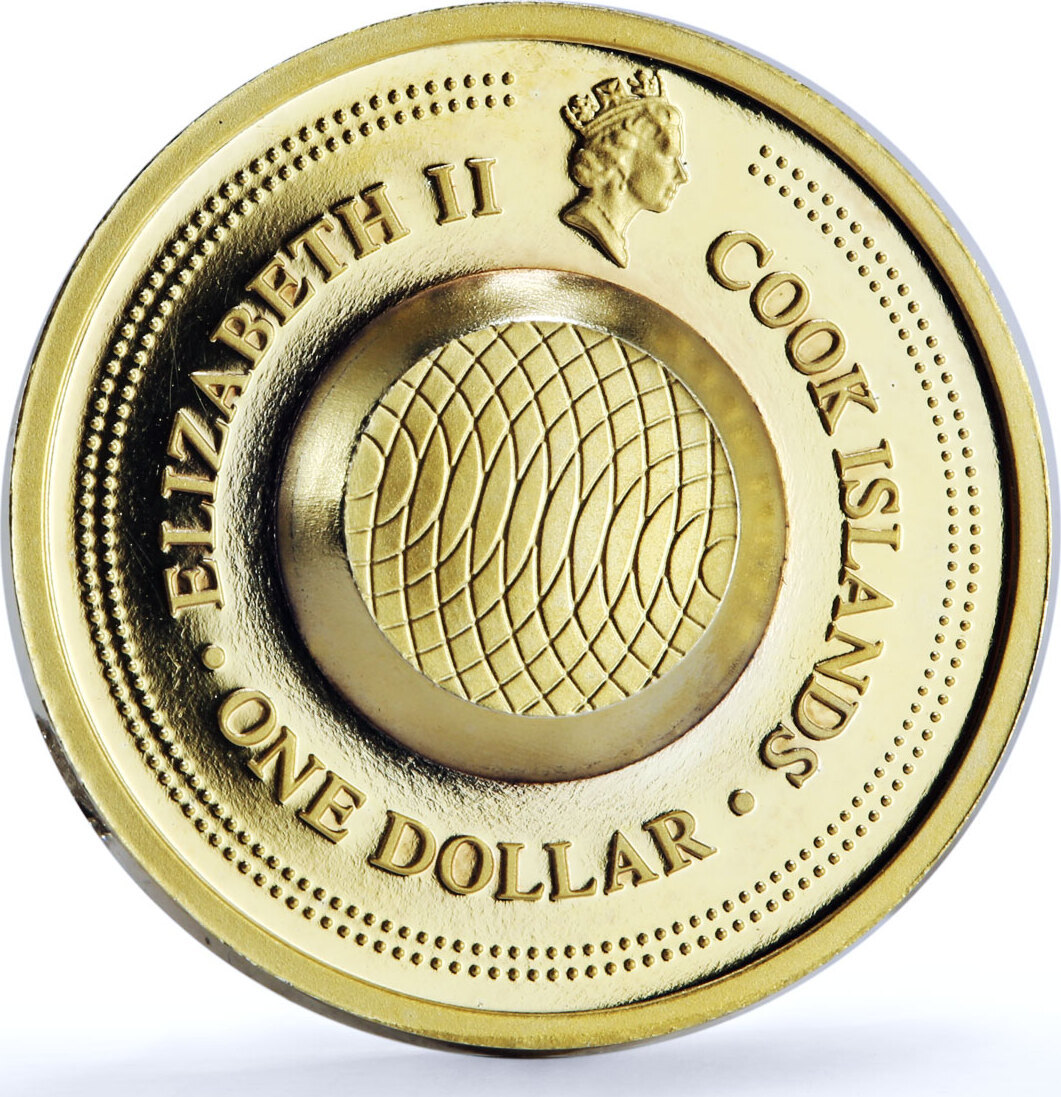 Cook Islands 1 dollar Gemstone Zodiac Signs series Libra gilded silver ...