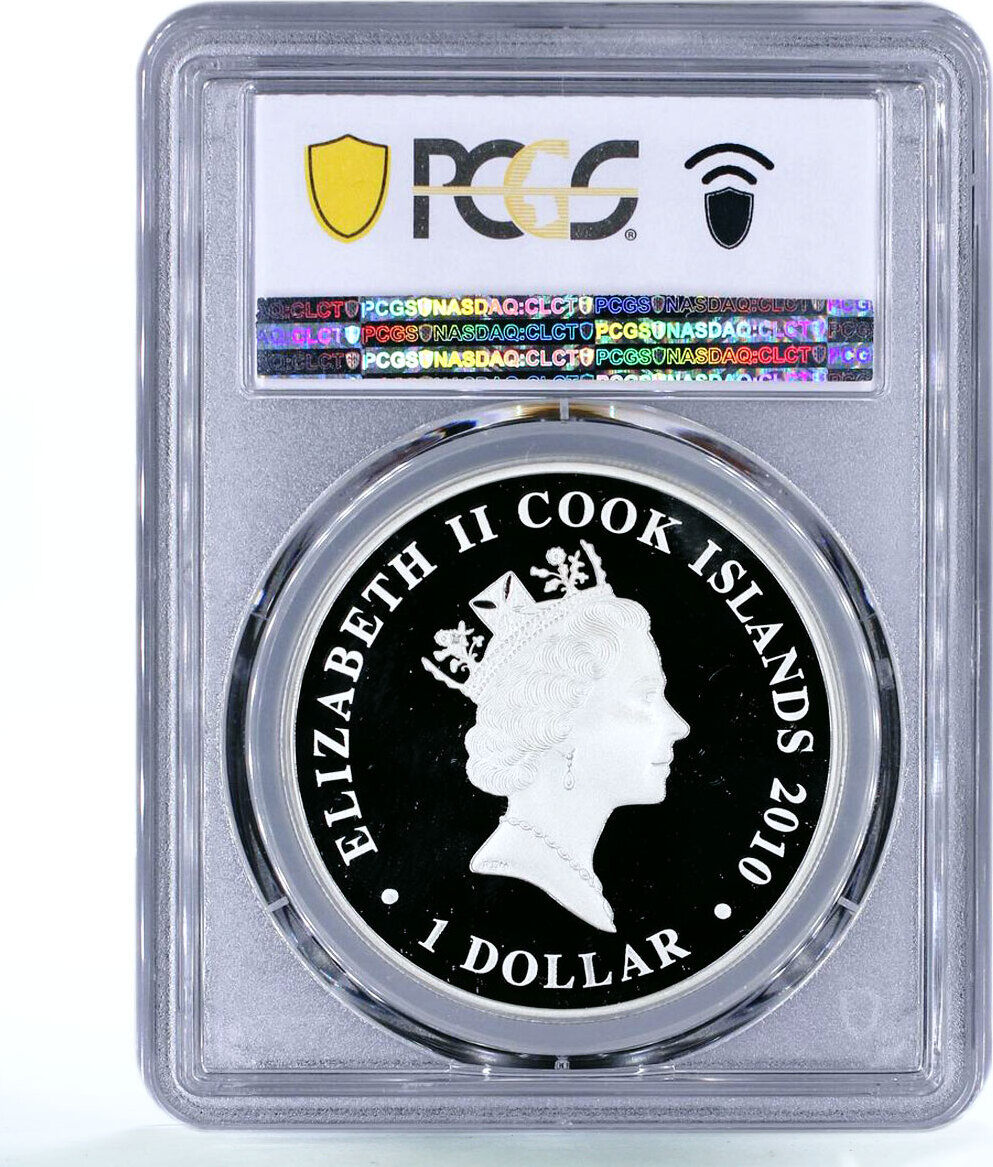 Cook Islands 1 dollar Trafalgar Battle Ship Clipper PR70 PCGS silver ...