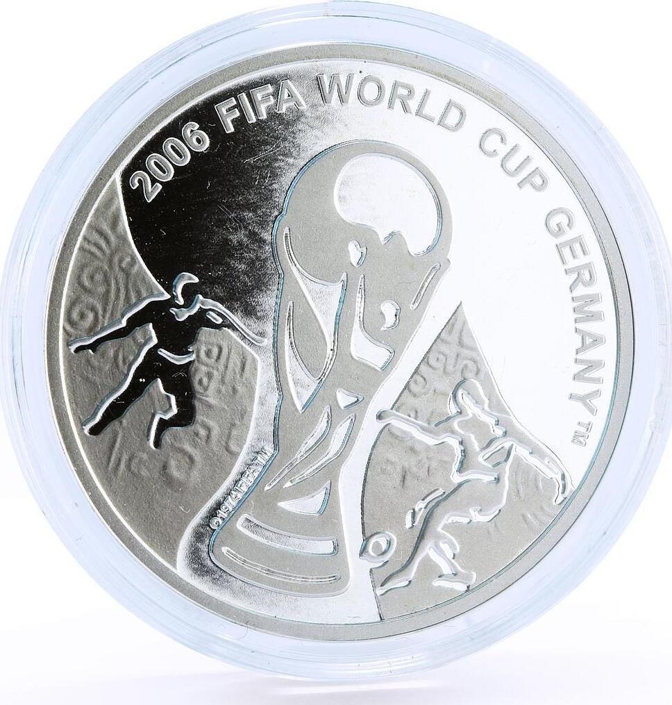 Georgia 1 lari Football World Cup in Germany Trophey proof silver coin ...