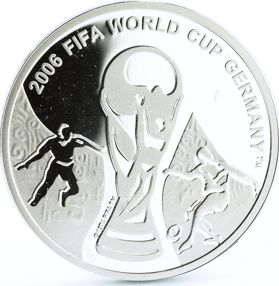 Georgia 1 lari Football World Cup in Germany Trophey proof silver coin ...