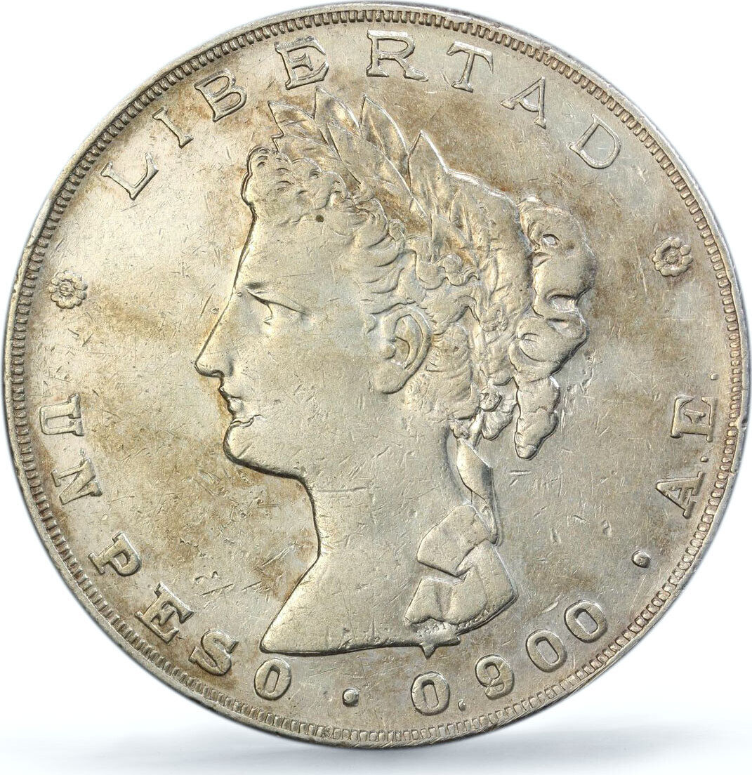 Guatemala 1 peso Libertad Laureate Head KM-208 AU50 PCGS silver coin ...