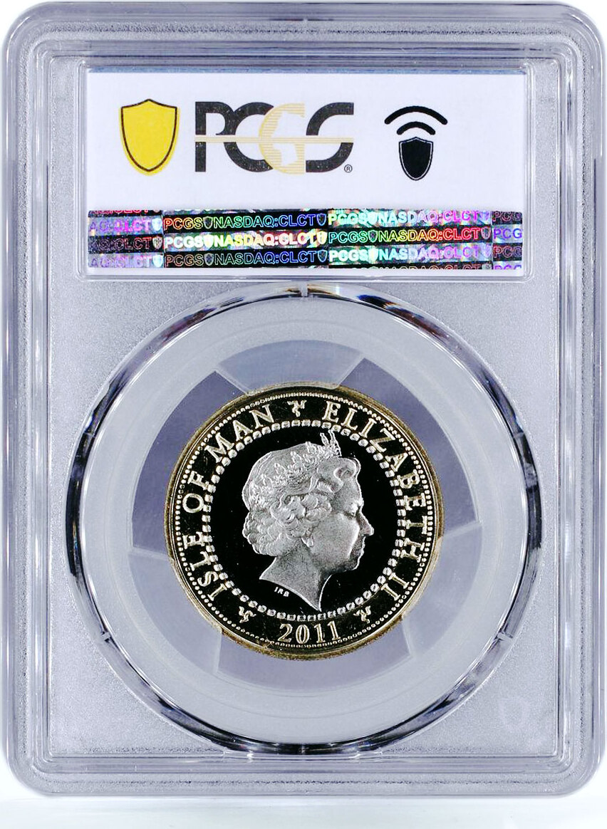 Isle of Man 2 pounds Youth Games Sports Tosha Cat MS65 PCGS CuNiBrass ...