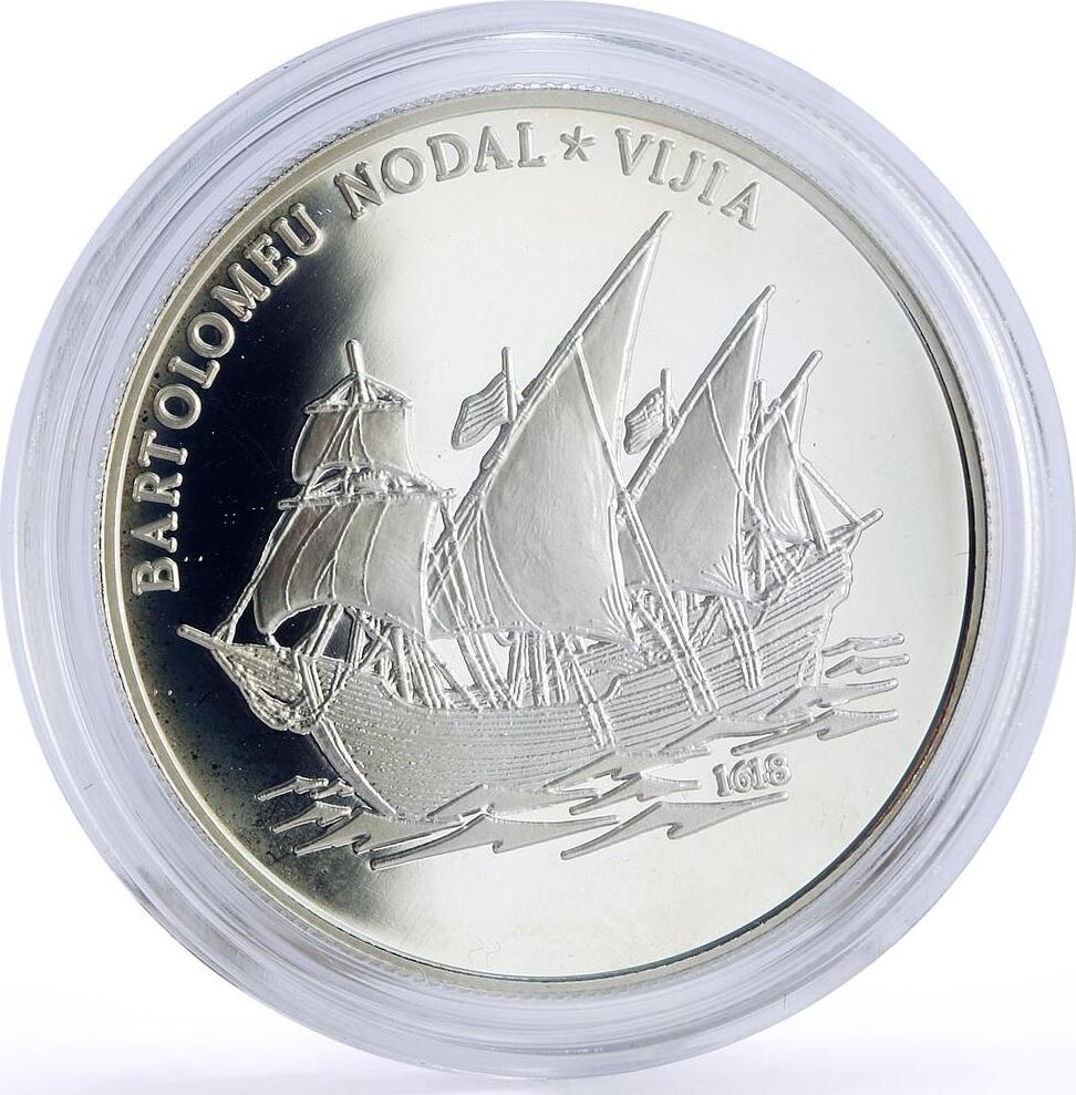 Liberia 10 dollars Seafaring Vijia Ship Clipper proof silver coin 1999 ...