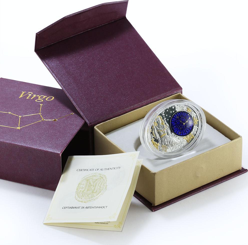 North Macedonia Macedonia 10 denari Zodiac Signs series Virgo 3D silver ...