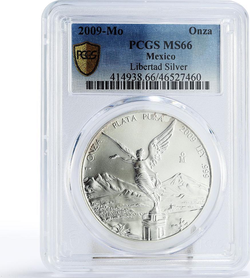 Mexico 1 onza Libertad Angel of Independence MS66 PCGS silver coin 2009 ...