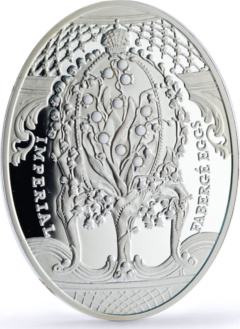Niue 2 dollars Imperial Faberge Eggs Lily of the Valley Egg Art silver ...