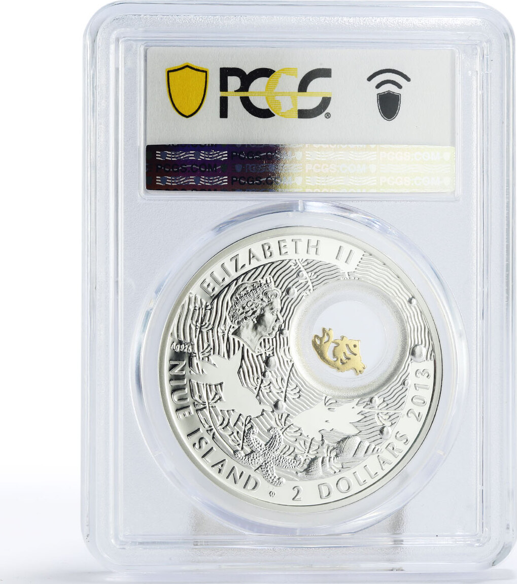 Niue 2 dollars Lucky Symbols Good Luck Koi Carps Fish PR70 PCGS silver ...