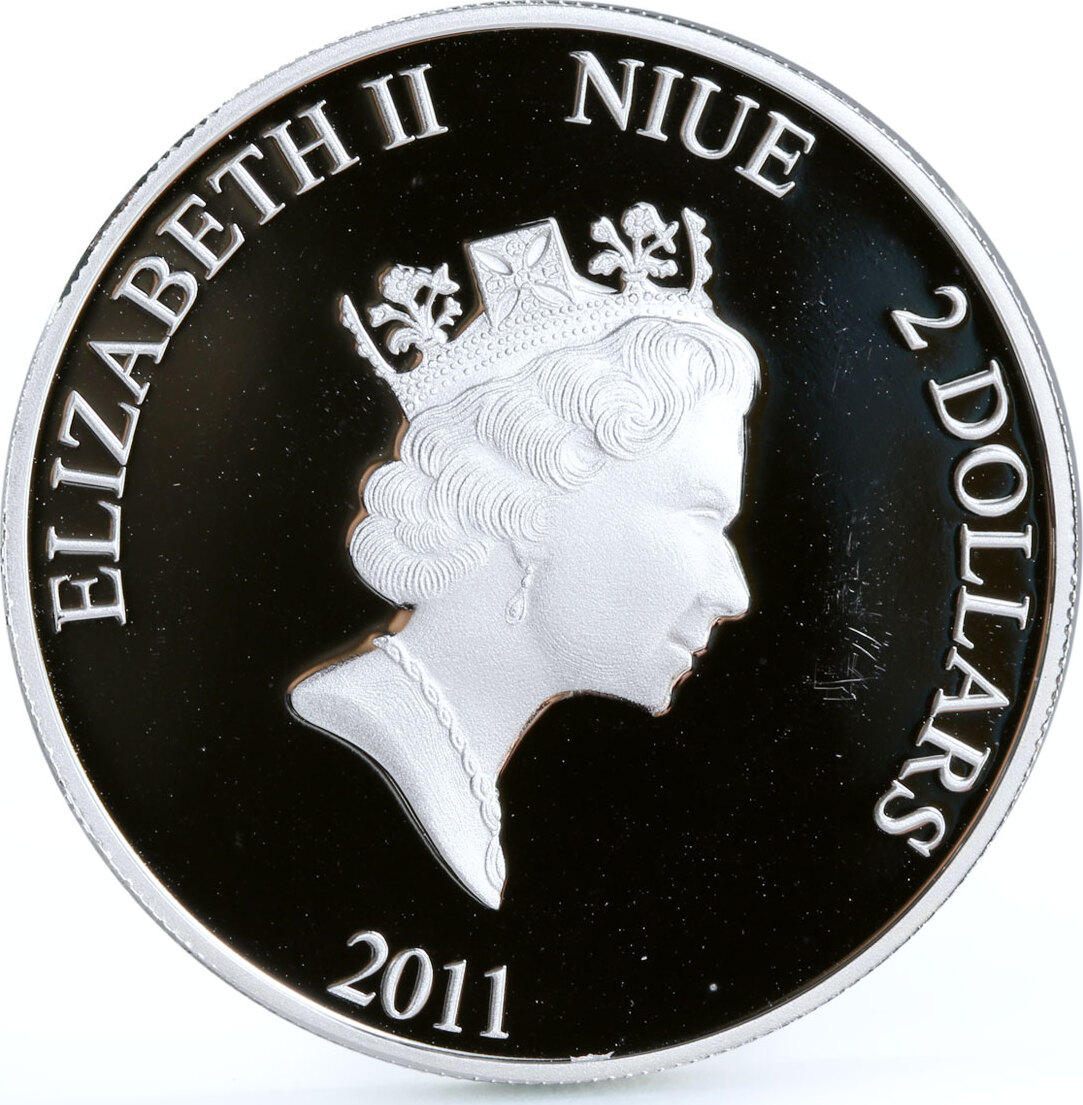 Niue 2 dollars Orthodox Saints Blessed Virgin Mary colored silver coin ...
