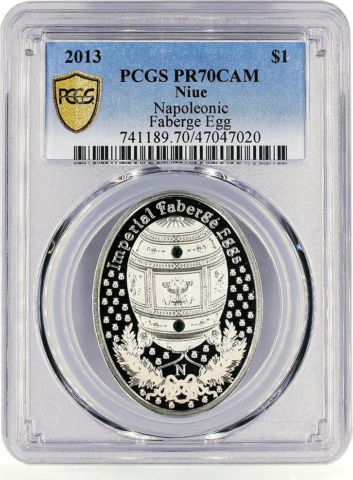 Niue 1 dollar Imperial Faberge Eggs Napoleonic Egg Art PR70 PCGS Ag ...
