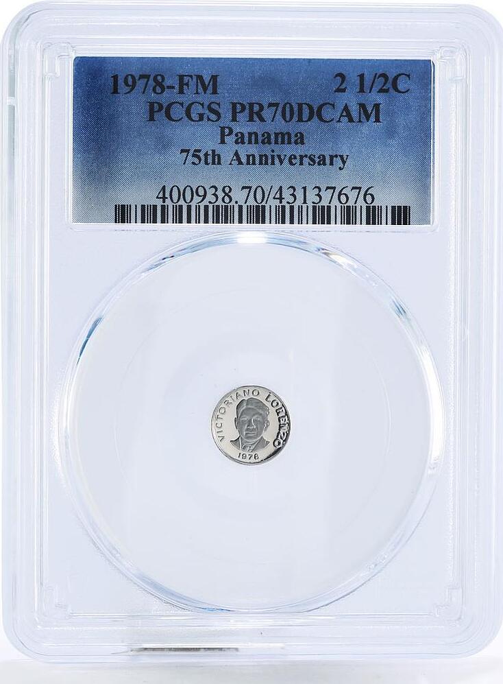 2 1/2 centesimos Panama 2,5 centesimos Victoriano Lorenzo PR70 PCGS ...