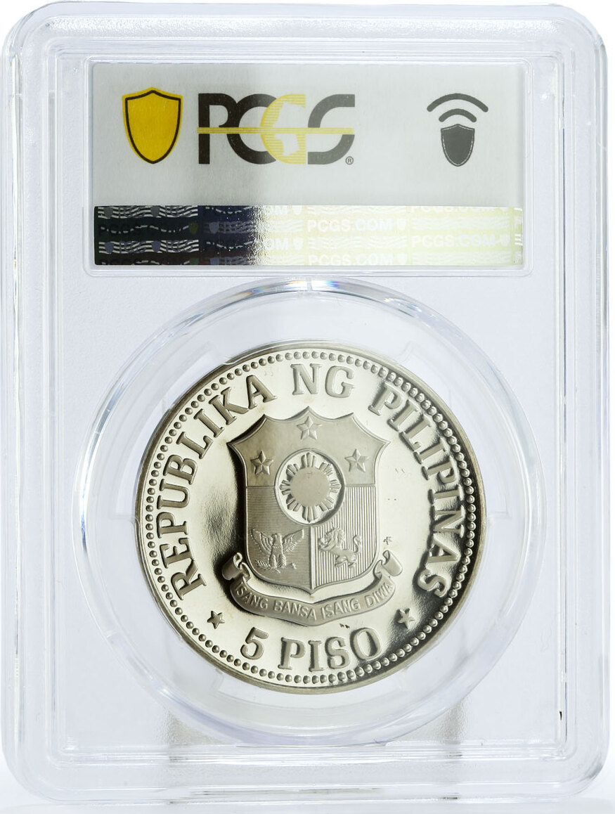 Philippines 5 piso Ferdinand E. Marcos PR68 PCGS nickel coin 1979 PP ...