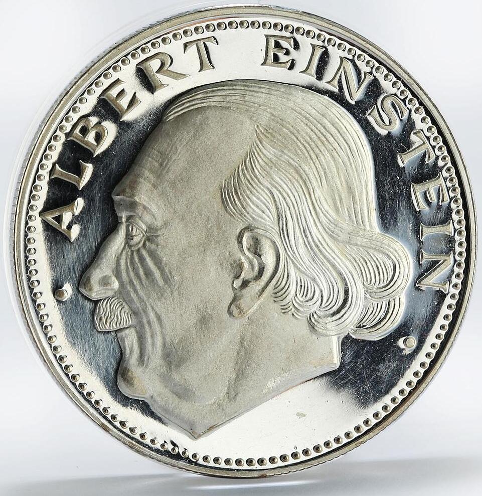 Paraguay 150 guaranies Albert Einstein Sciencer proof silver coin 1974 ...