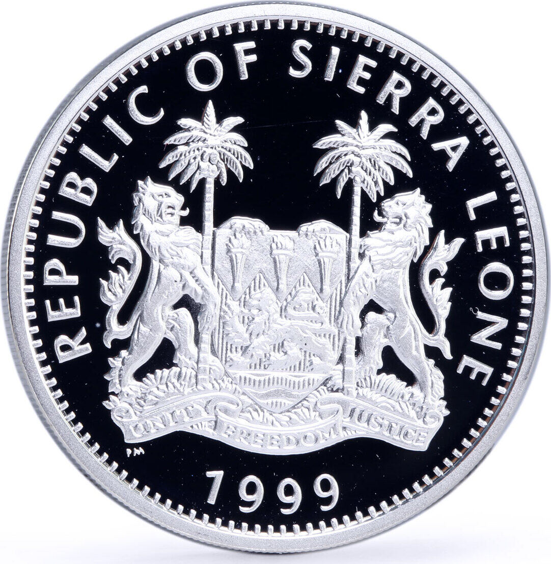 Sierra Leone 10 dollars Seafaring Ship Clipper Amerigo Vespucci silver ...