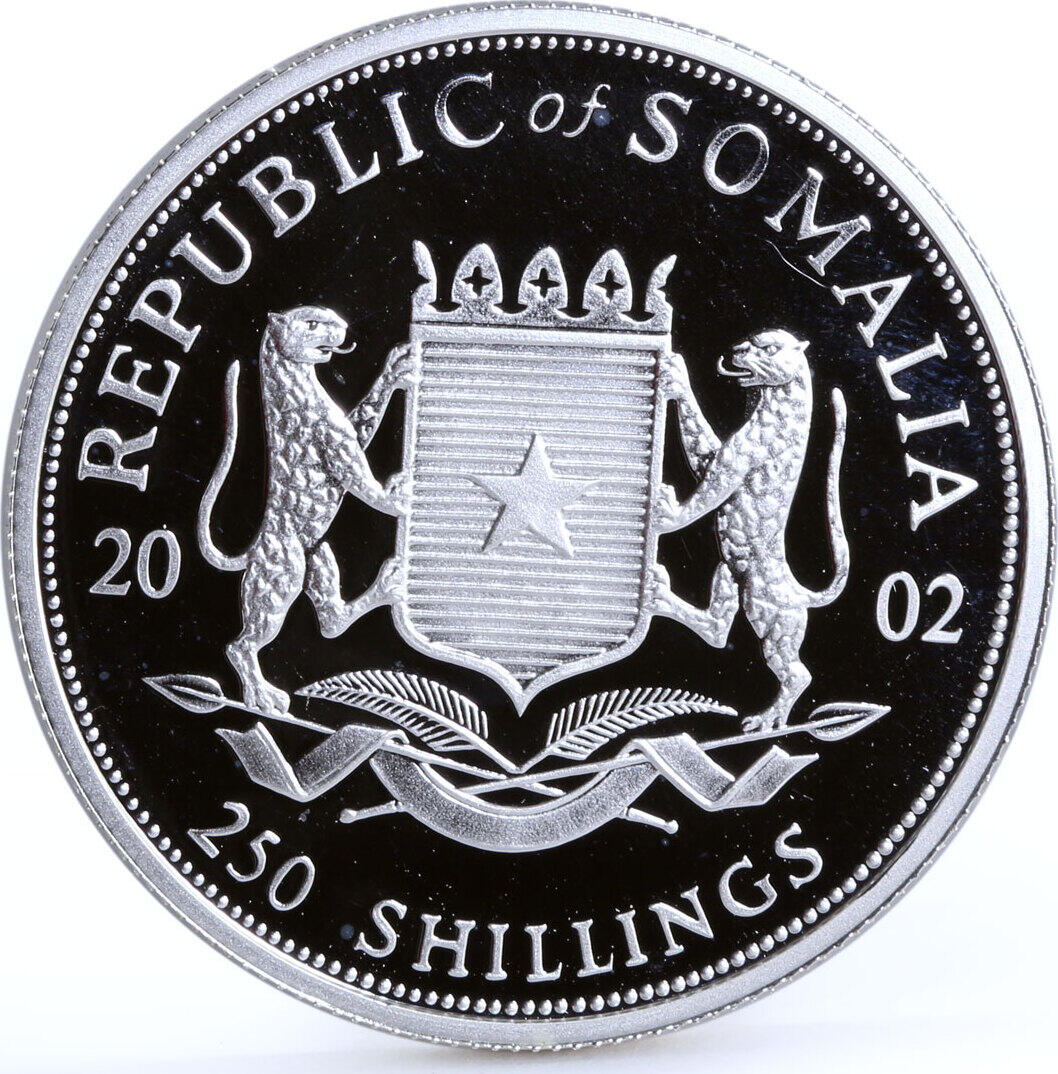 Somalia Somali 250 shillings Pilgrim Fathers Mayflower Ship silver coin ...