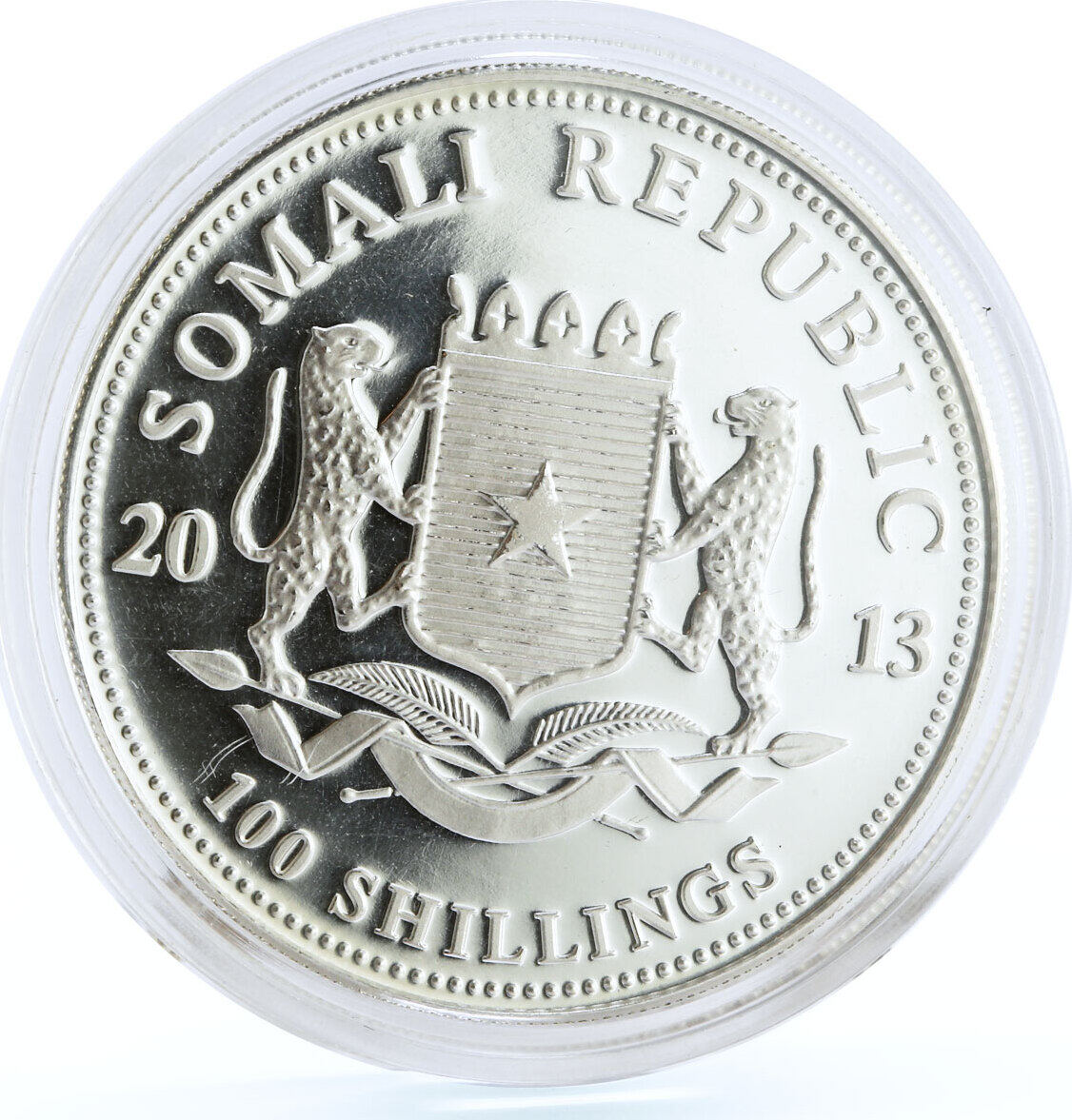 Somalia 100 shillings African Wildlife Elephants Animals Fauna silver ...