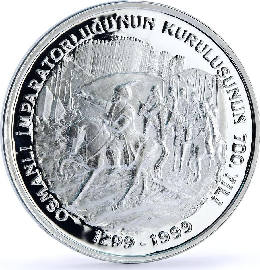 Turkey 4000000 lira 700th Anniversary Ottoman Empire Horsemans silver ...