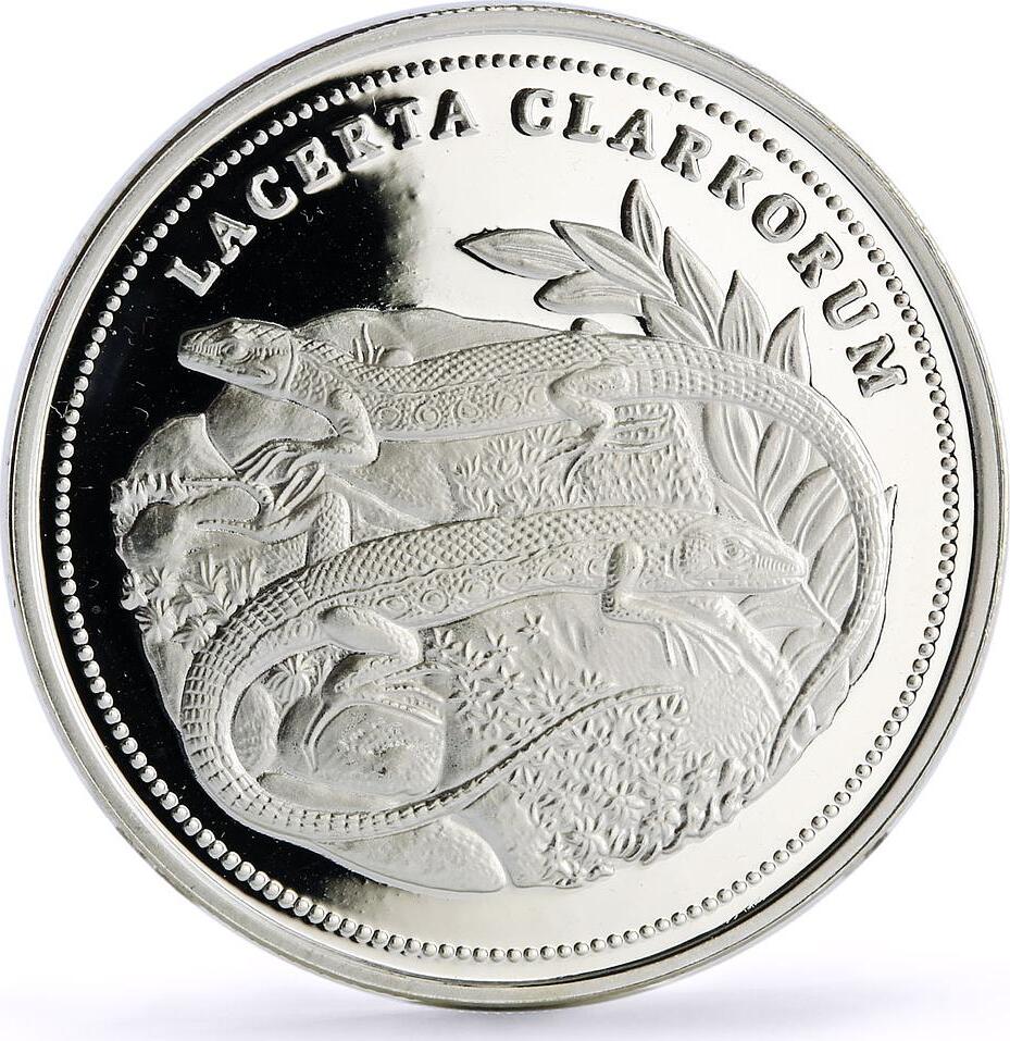 Turkey 4000000 lira Conservation Wildlife Lizard Fauna proof silver ...