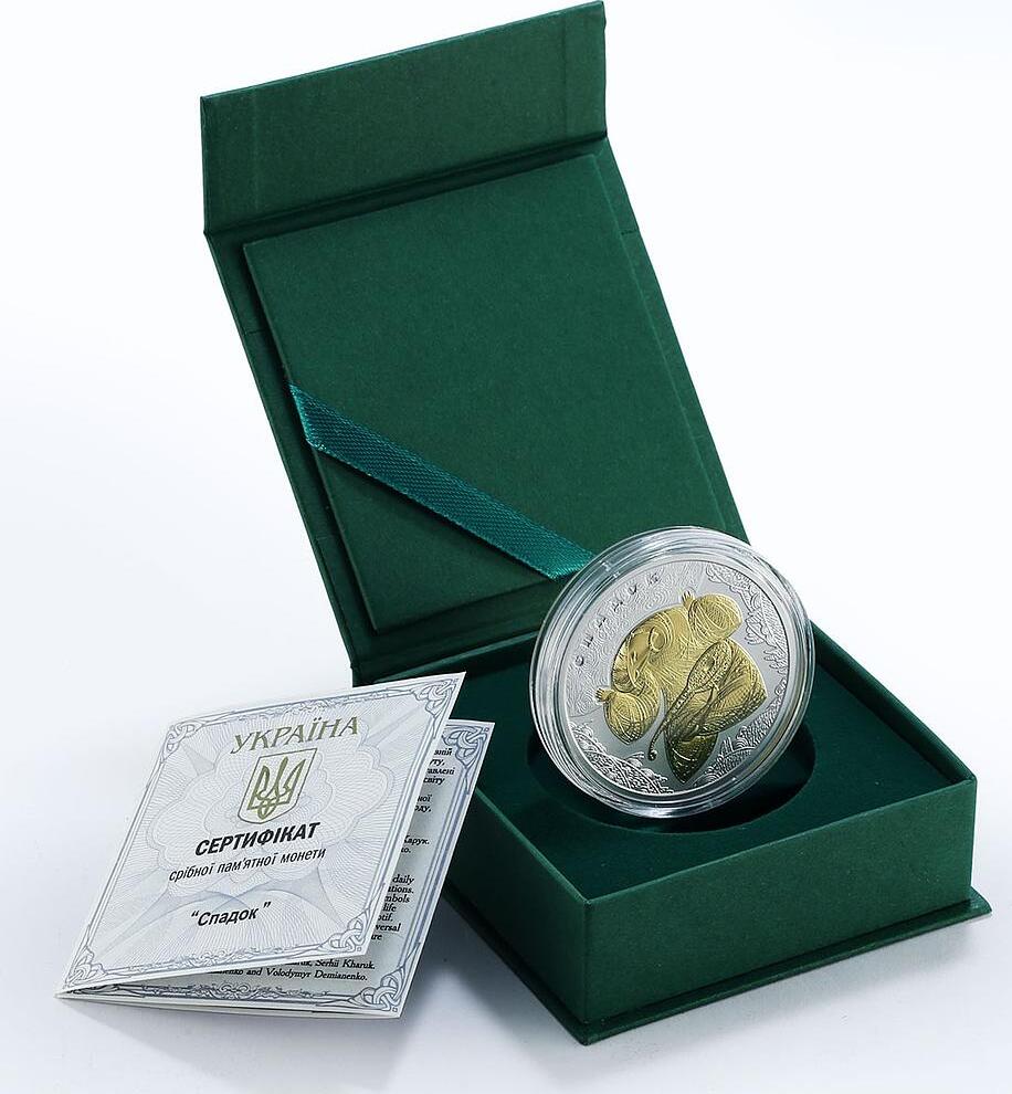 Ukraine 10 hryvnia Culture Inheritance Folk Traditions gilded silver ...