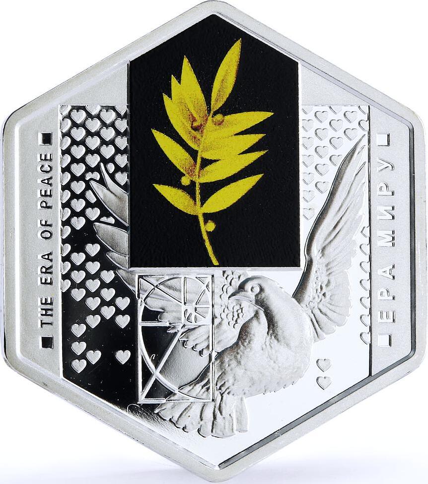 Ukraine 5 hryvnias Era of Peace Dove Bird colored proof silver coin 2018 PP | MA-Shops