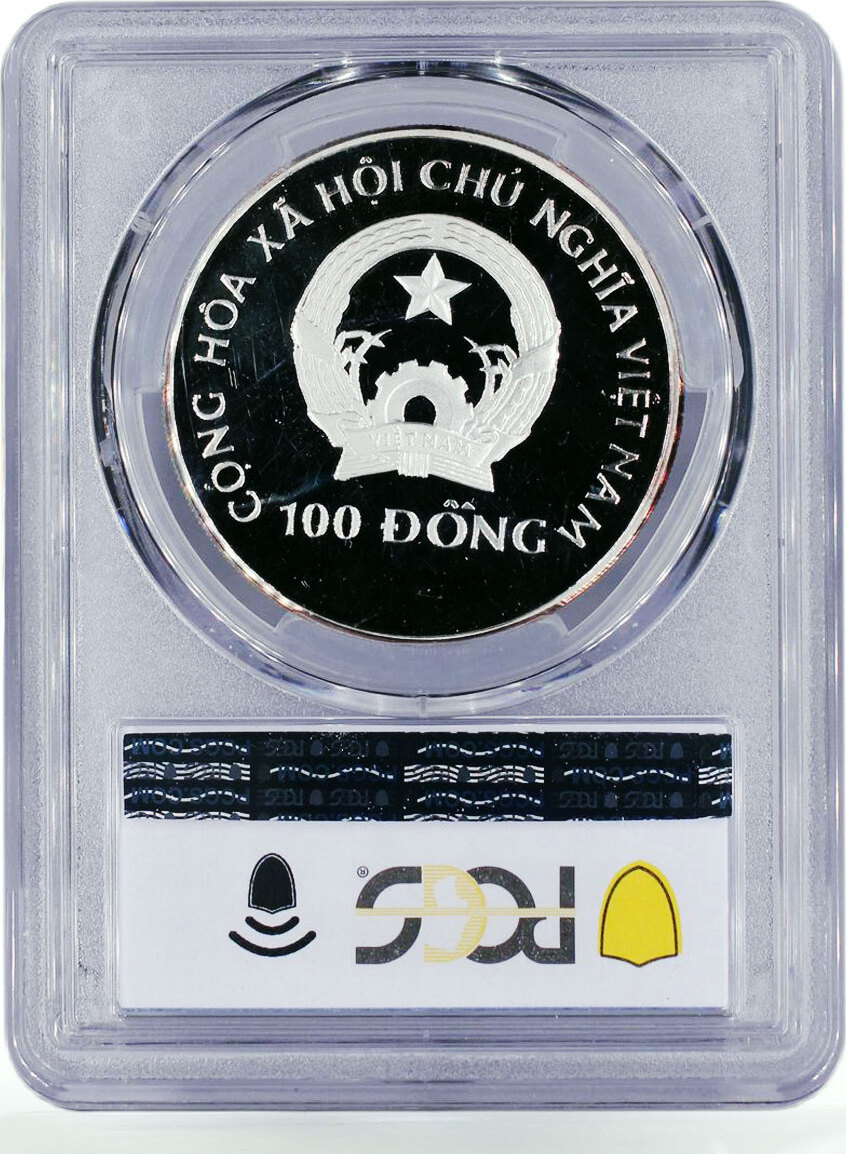 Vietnam 100 dong World Food Summit Woman Holding Grain PR64 PCGS Ag ...