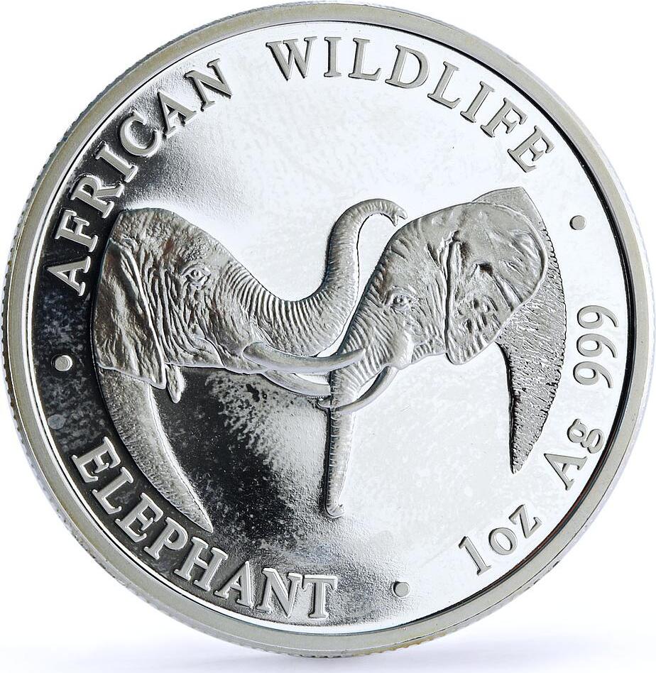 Zambia 5000 kwacha African Wildlife Elephant Animals Fauna silver coin ...