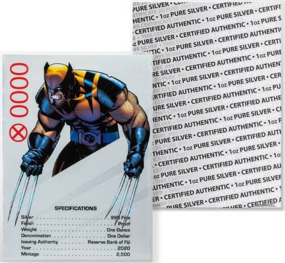 Fiji 2020 1$ MARVEL WOLVERINE LOGAN X-MEN Avengers Infinity War 1 oz ...