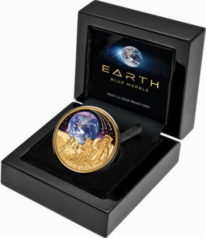 Niue 2022 100$ Apollo 17 Earth BLUE MARBLE 1 oz Gold Proof Coin | MA-Shops