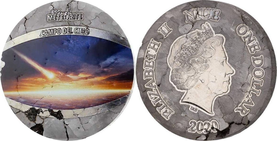 Niue 2020 1$ Campo Del Cielo Iron 1 oz Meteorite Coin #1 | MA-Shops