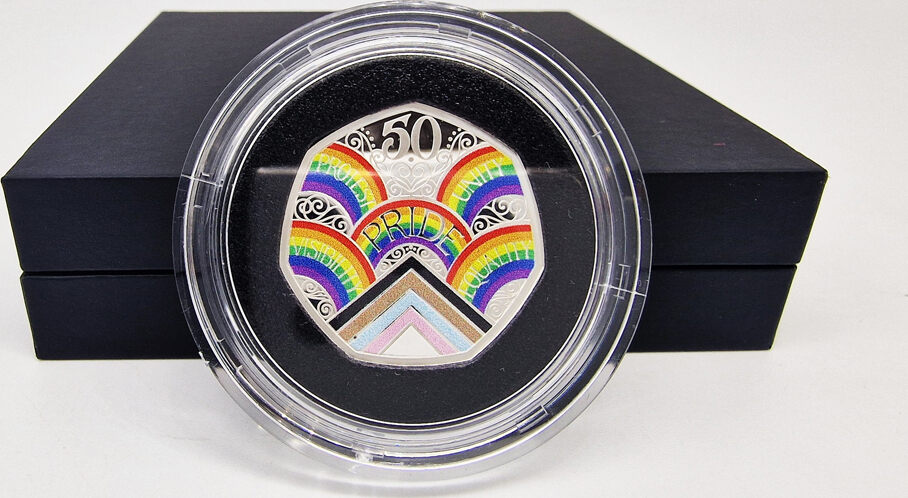 Great Britain 2022 50p 50 Years of Pride LGBTQ+ Silver Proof Coloured ...