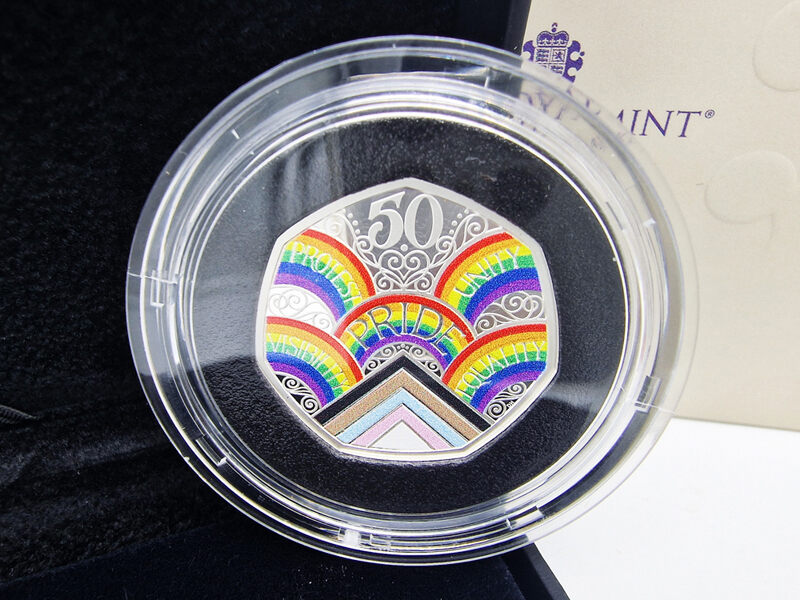 Great Britain 2022 50p 50 Years of Pride LGBTQ+ Silver Proof Coloured ...
