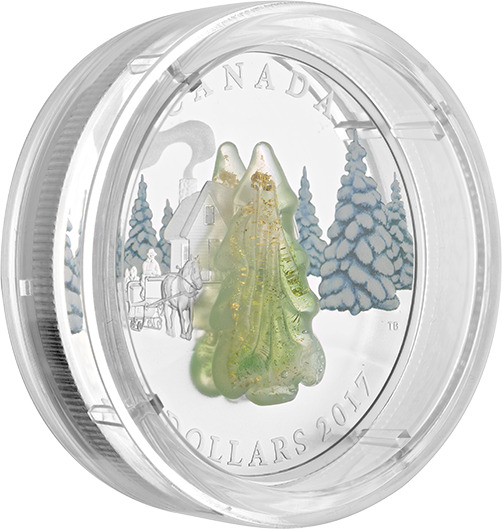 Canada 2017 20$ Murano Glass Snow Covered Tree 1 oz Pure Silver Coin#4 ...