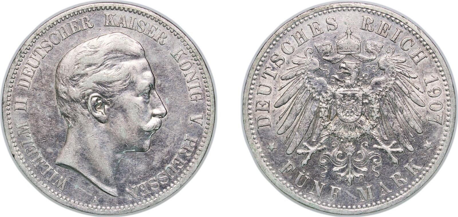 1907 A Berlin Mint Germany Kingdom of Prussia Second Empire 1907 A 5 ...