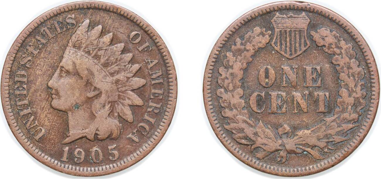 1905 Philadelphia Mint United States Federal republic 1905 1 Cent ...