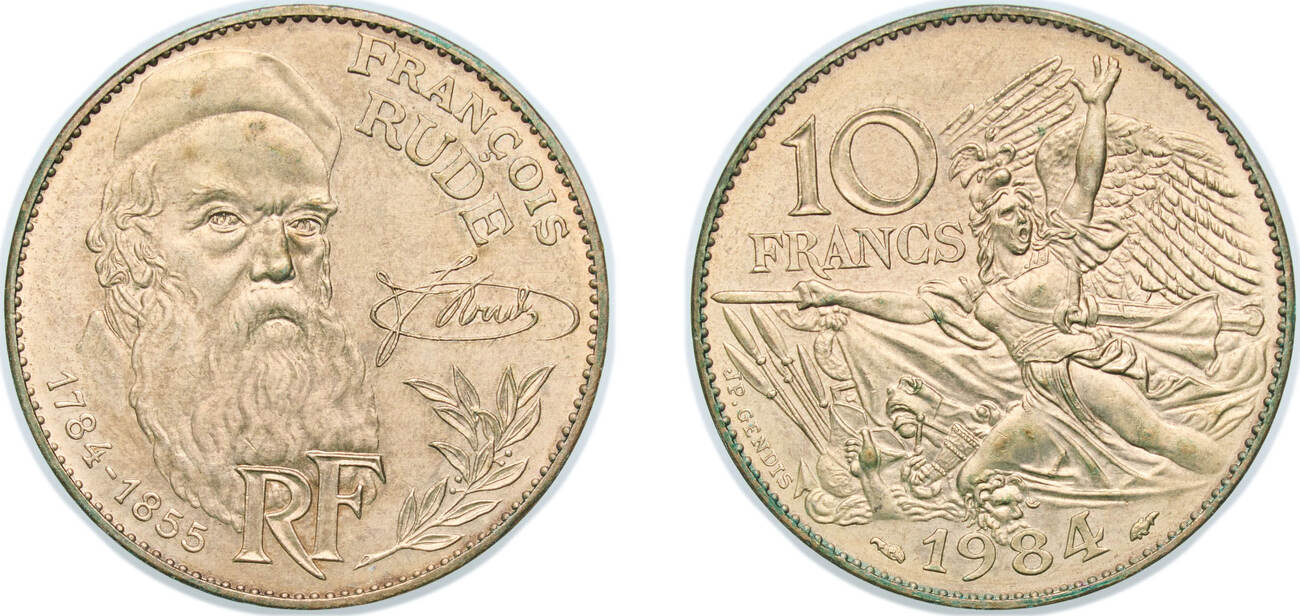 France Fifth Republic 1984 10 Francs (François Rude) Copper-aluminium ...