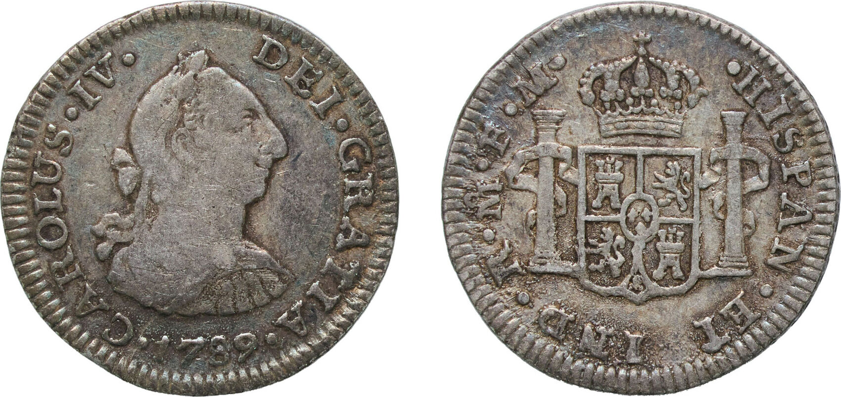 1789 FM Mexico City Mint Mexico Spanish colony 1789 FM ½ Real - Carlos ...
