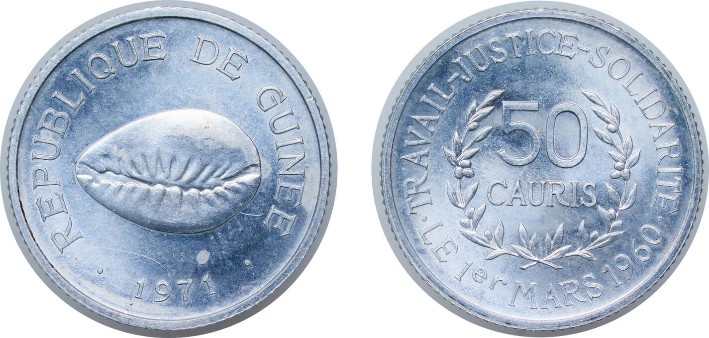 Guinea Republic 1971 50 Cauris Aluminium 0.68g BU KM 42 Schön 41 | MA-Shops