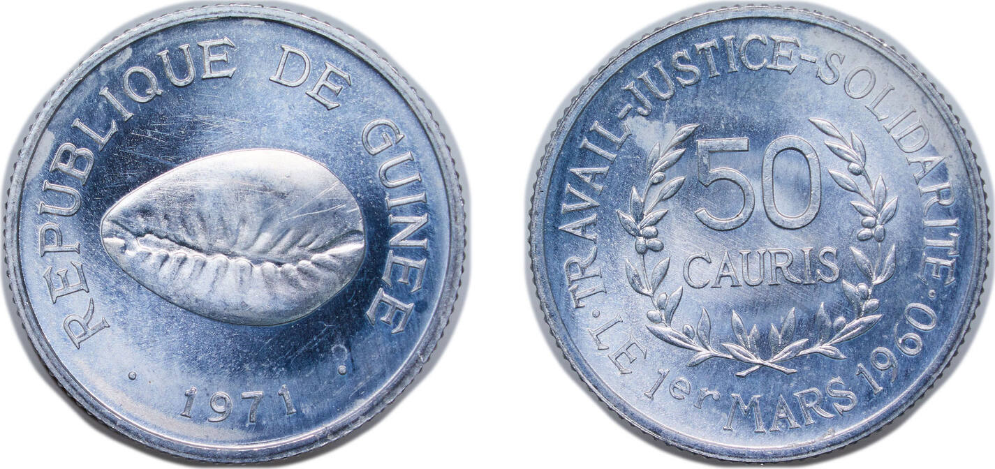 Guinea Republic 1971 50 Cauris Aluminium 0.69g BU KM 42 Schön 41 | MA-Shops